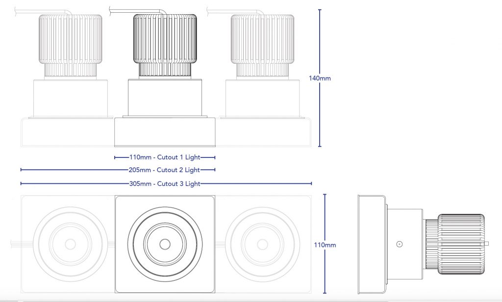 Albany Modular Series Trimless Click Spot A. 2 Light - Tovo Lighting