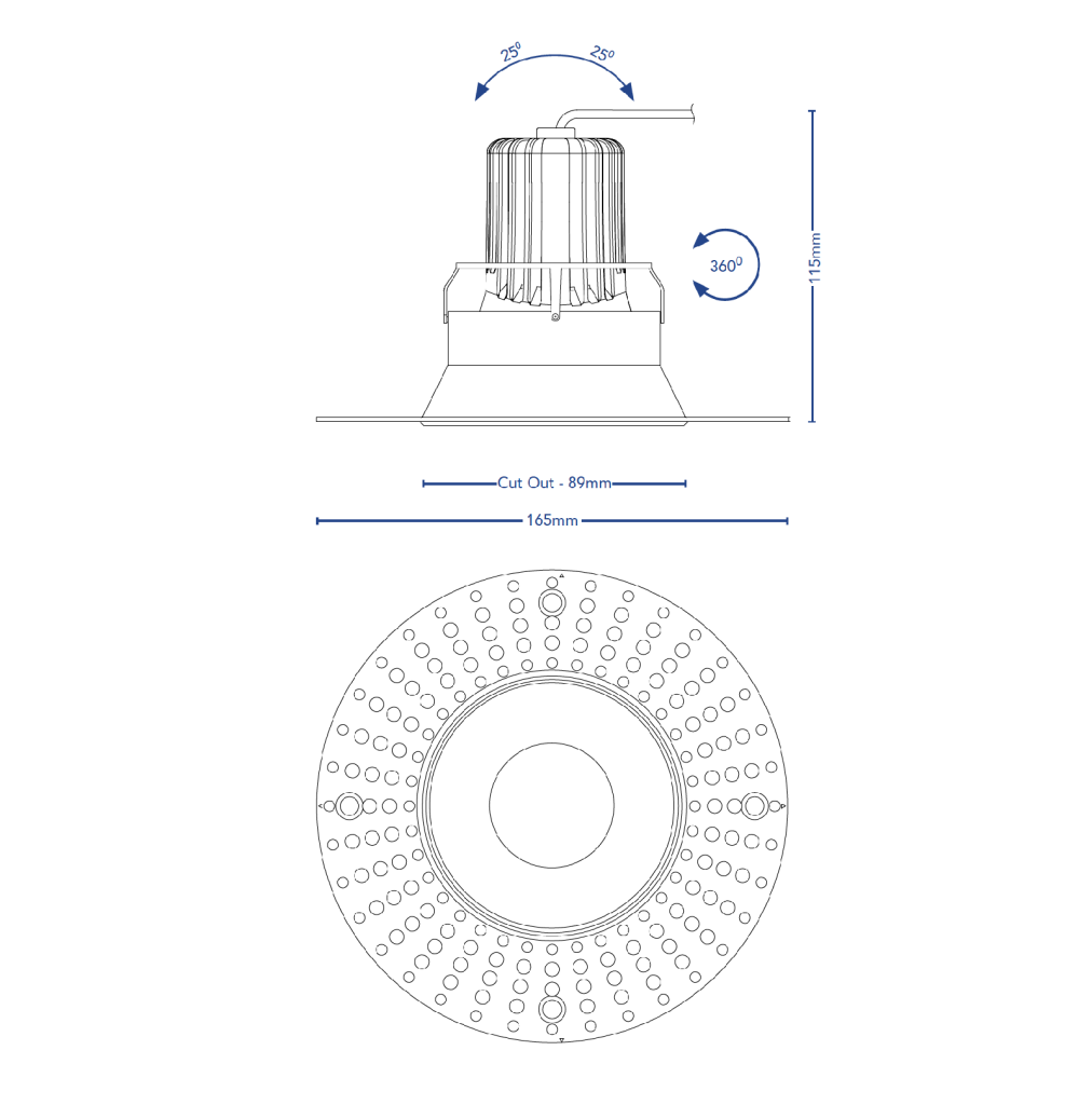 Downlight Trimless Adjustable - Tovo Lighting